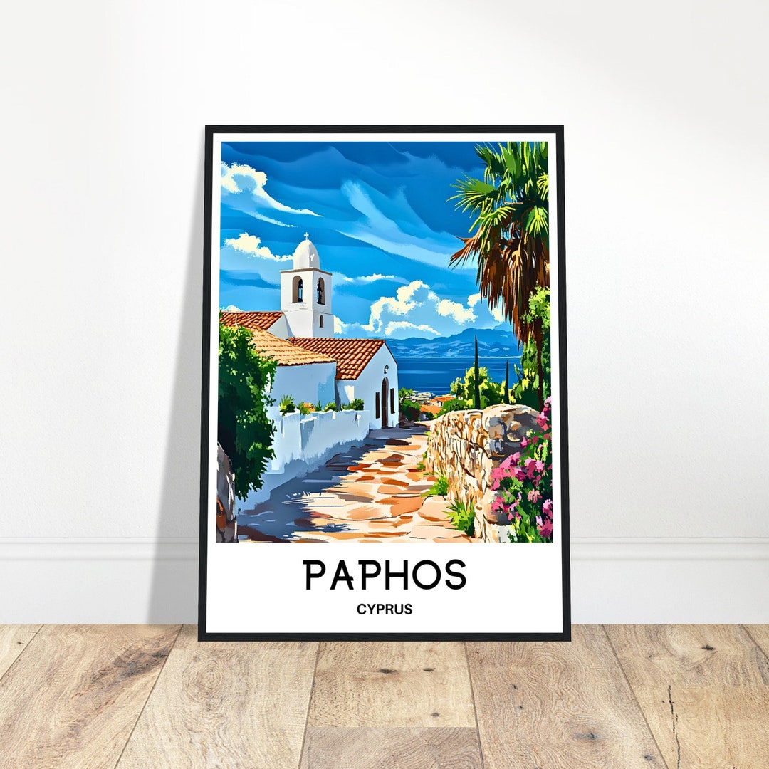 Paphos Travel Print Paphos Poster Cyprian Art Print Cyprus Lover Gift ...