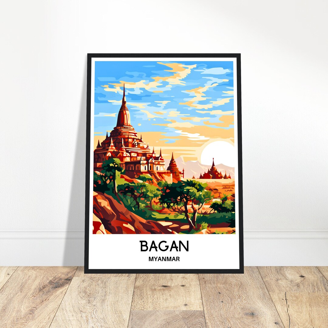 Bagan Travel Print Bagan Poster Myanmar Art Print Asia Lover Gift Wall ...