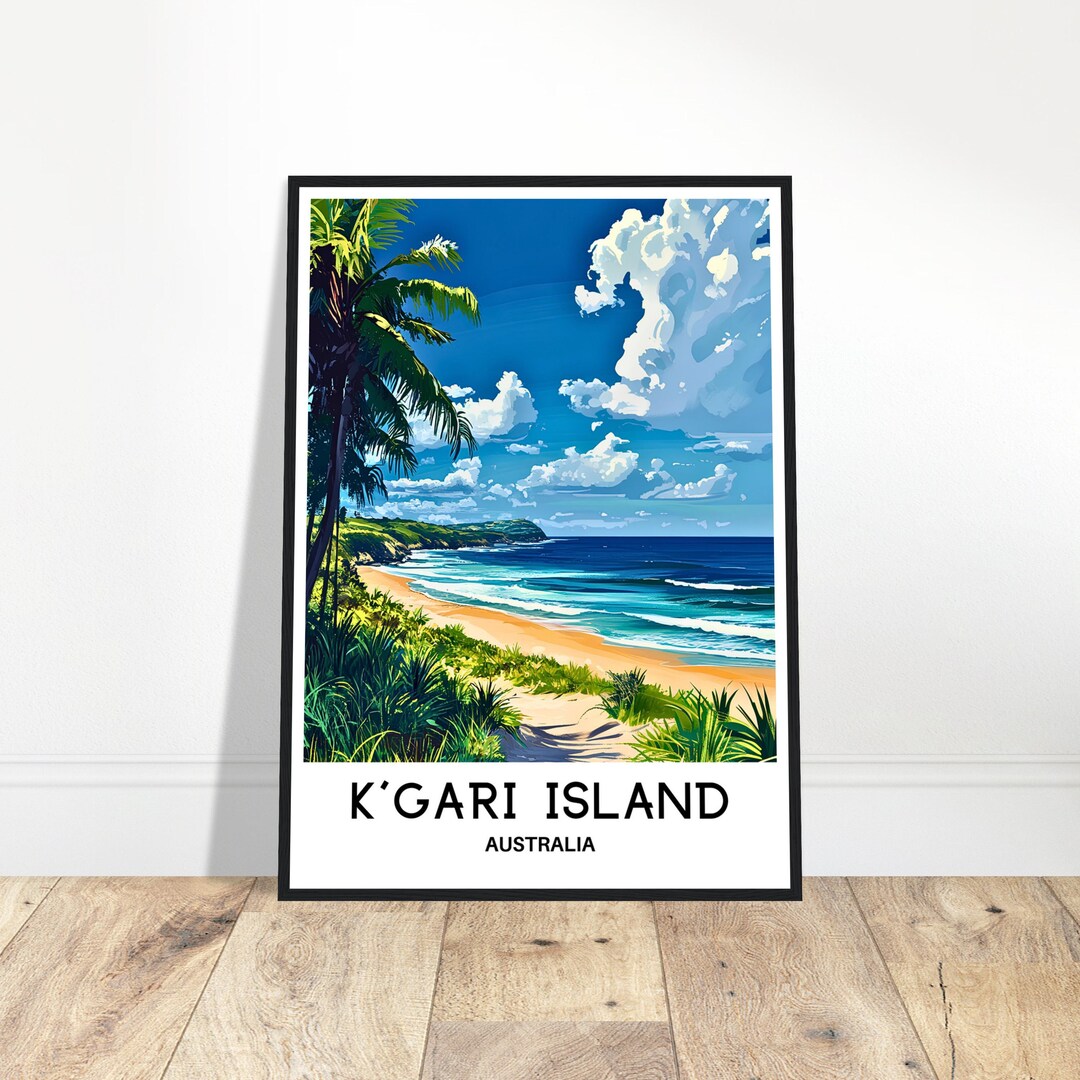 K'gari Travel Print K'gari Island Poster Australian Art Print Australia ...