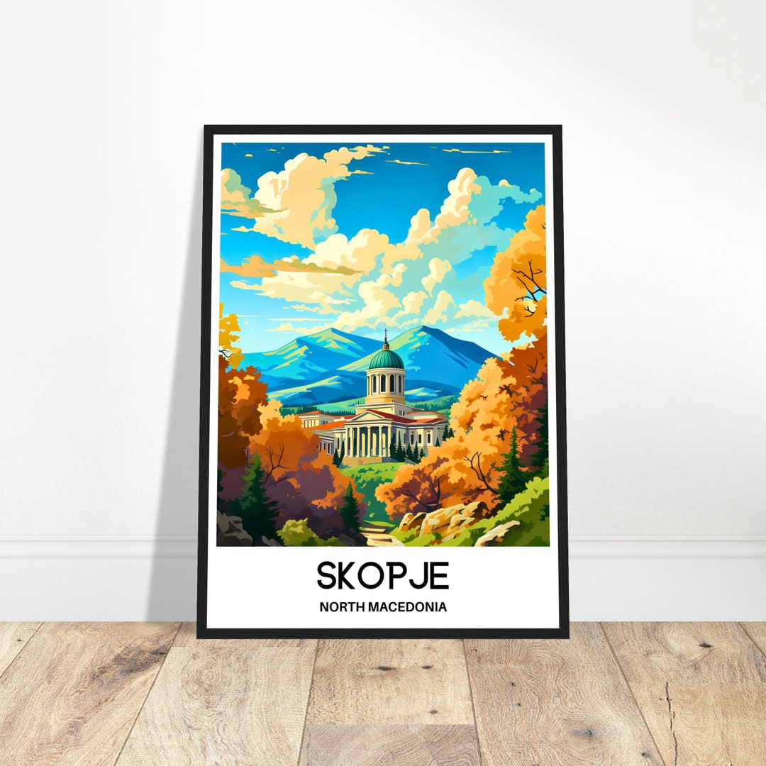 Skopje Travel Print Skopje Poster Macedonian Art Print North Macedonia ...
