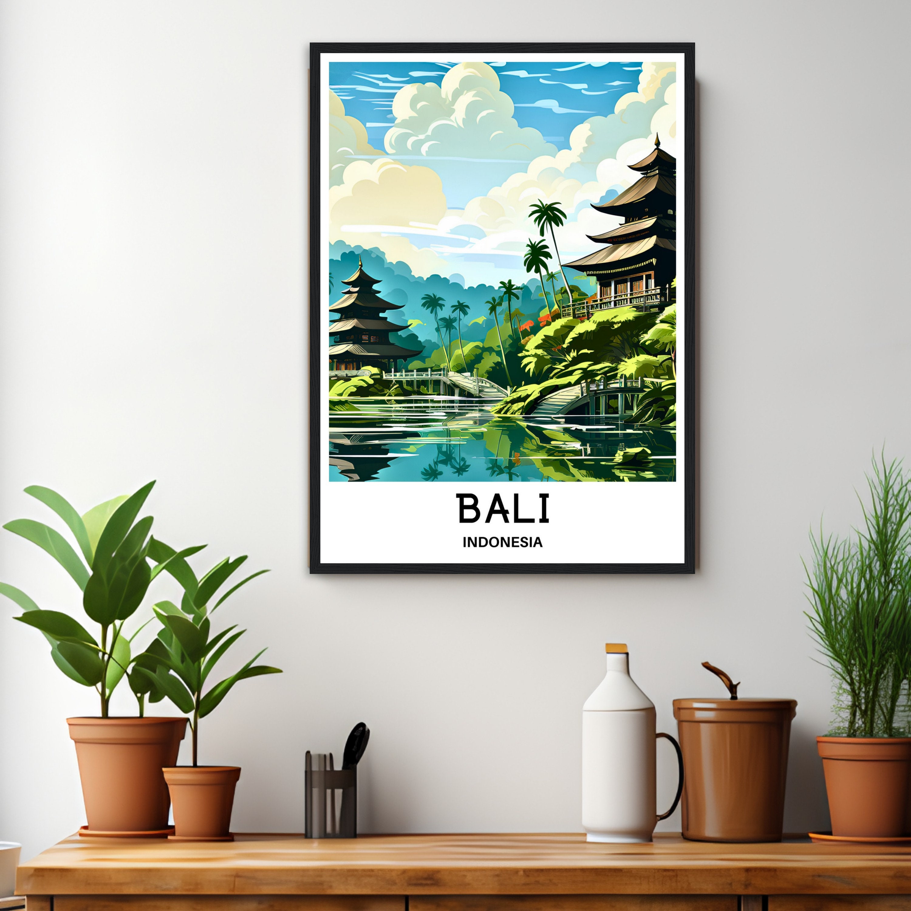 Bali Travel Print Indonesia Poster Indonesian Art Print Bali Lover Gift ...