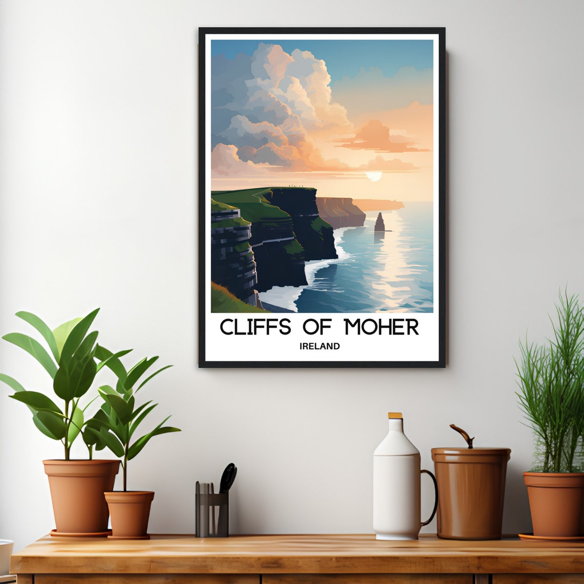 Cliffs of Moher Travel Poster Cliffs of Moher Travel Print - Etsy