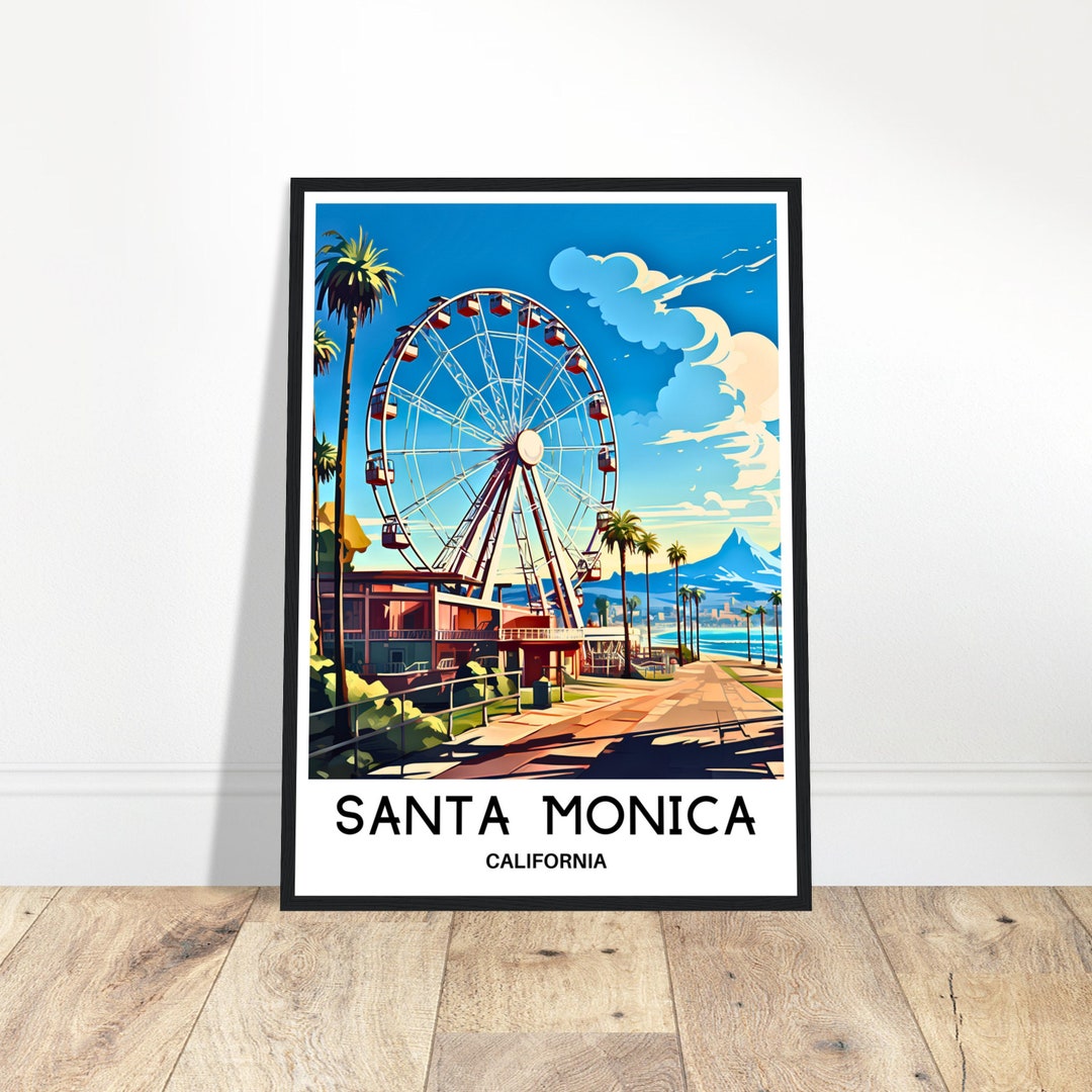 Santa Monica Travel Print California Poster American Art Print Santa ...