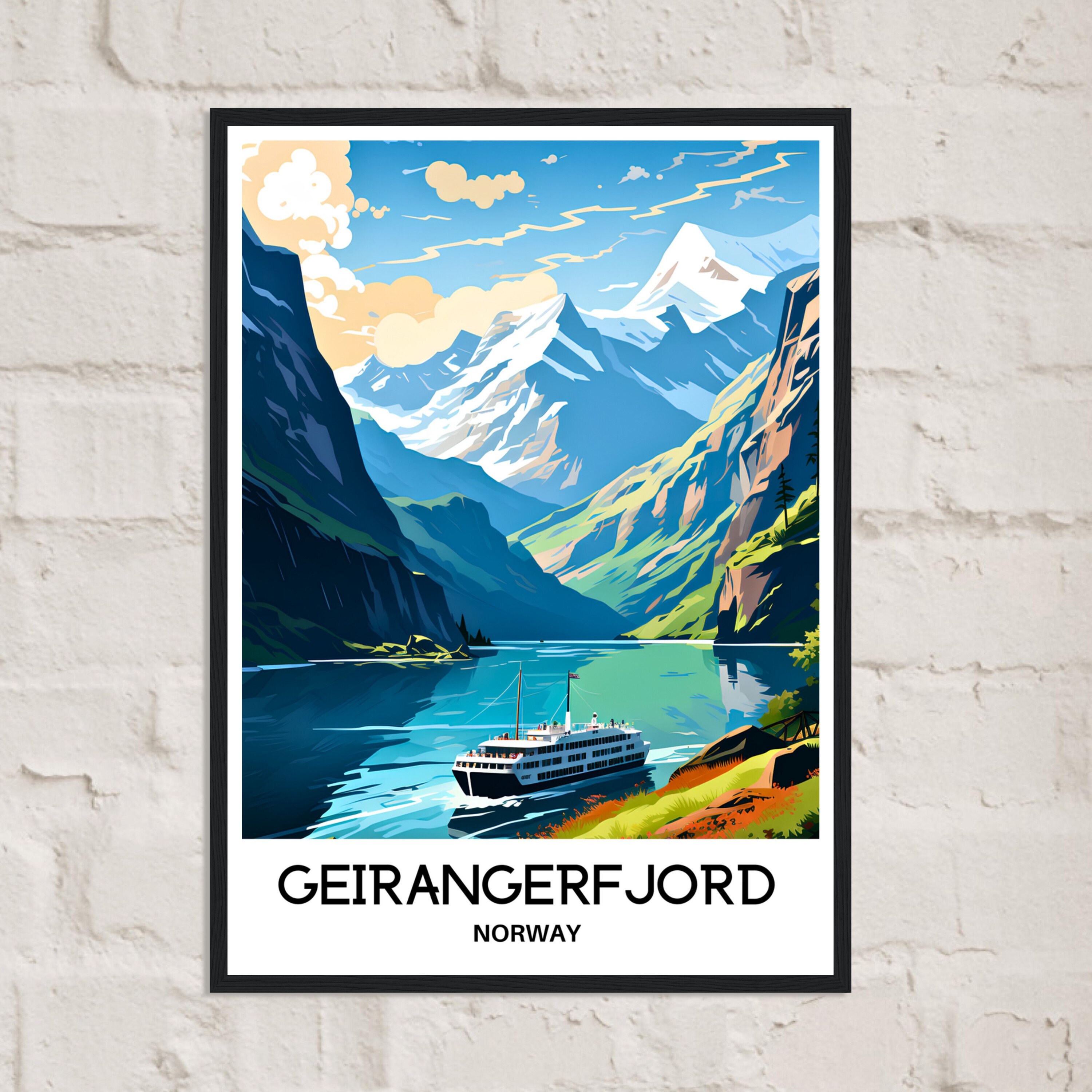 Geiranger Fjord Reise Druck Geiranger Fjord Poster Norwegischer ...