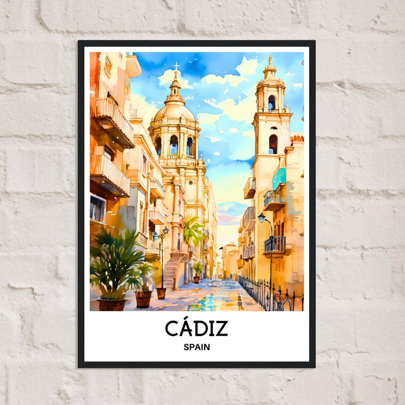 Cadiz Watercolor Print Cadiz Travel Poster Spanish Art Print Spain ...