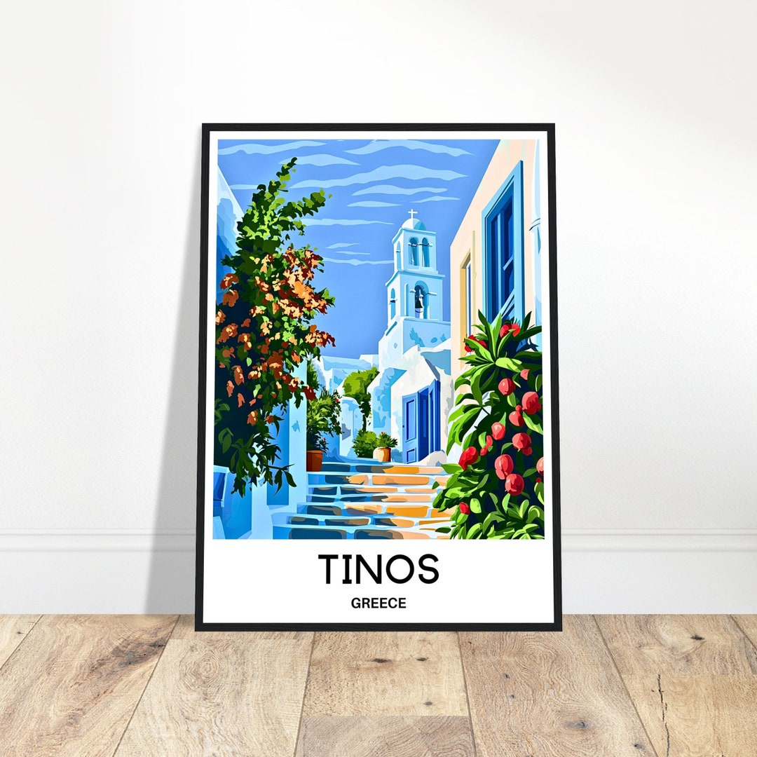 Tinos Travel Print Tinos Poster Greek Art Print Greece Lover Gift Wall ...