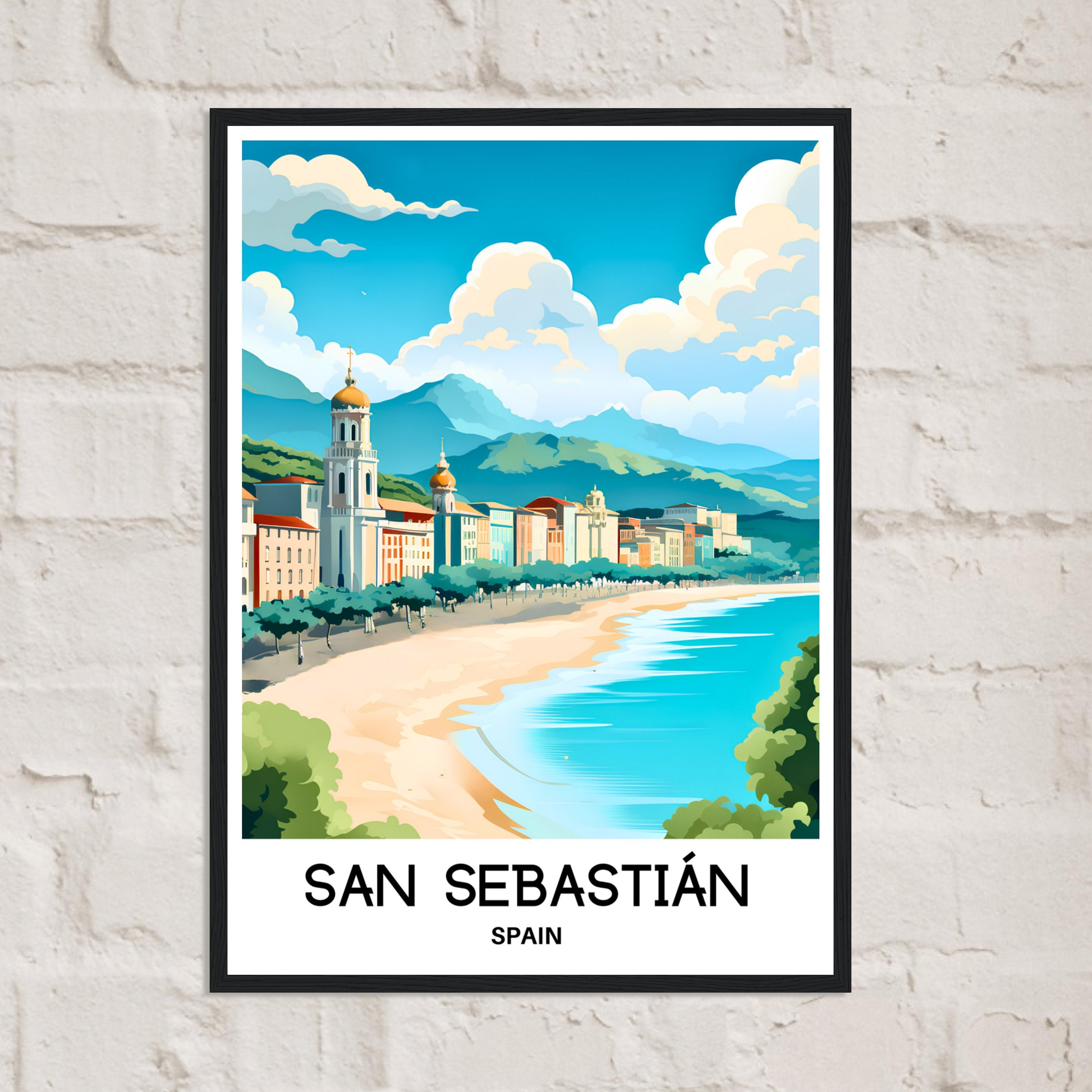 San Sebastian Travel Print San Sebastian Poster Spanish Art Print Spain ...