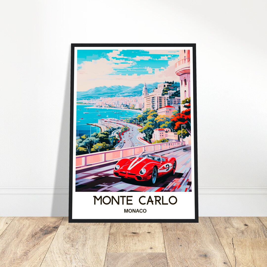 Monte Carlo Travel Print Monaco Poster French Riviera Art Print France ...