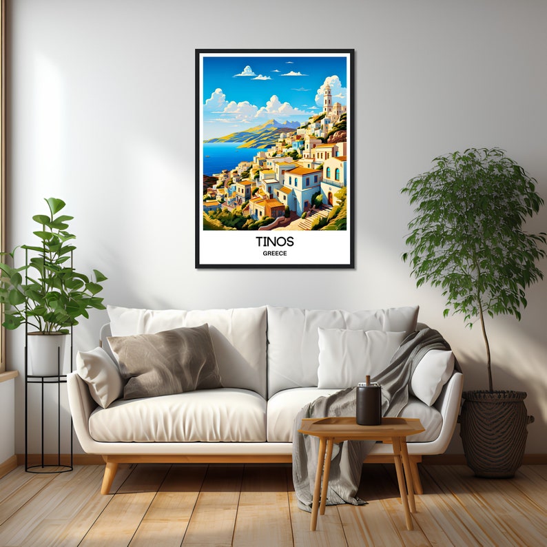 Tinos Travel Print Tinos Poster Greek Art Print Greece Lover Gift Wall ...