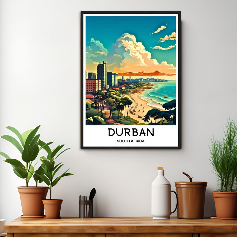 Durban Travel Print Durban Poster South African Art Print South Africa ...
