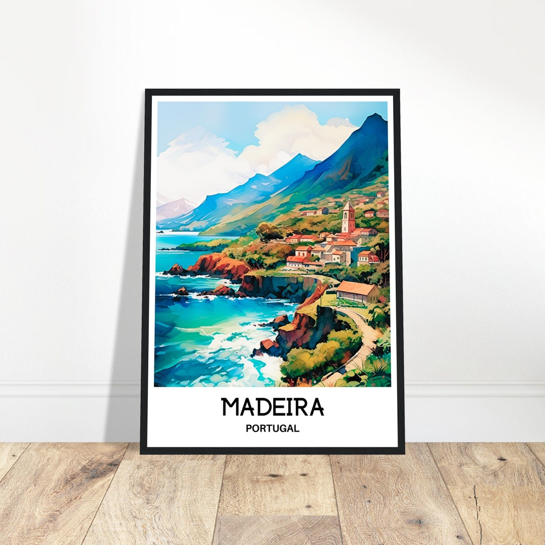 Madeira Watercolor Print Madeira Travel Poster Portuguese Art Print ...