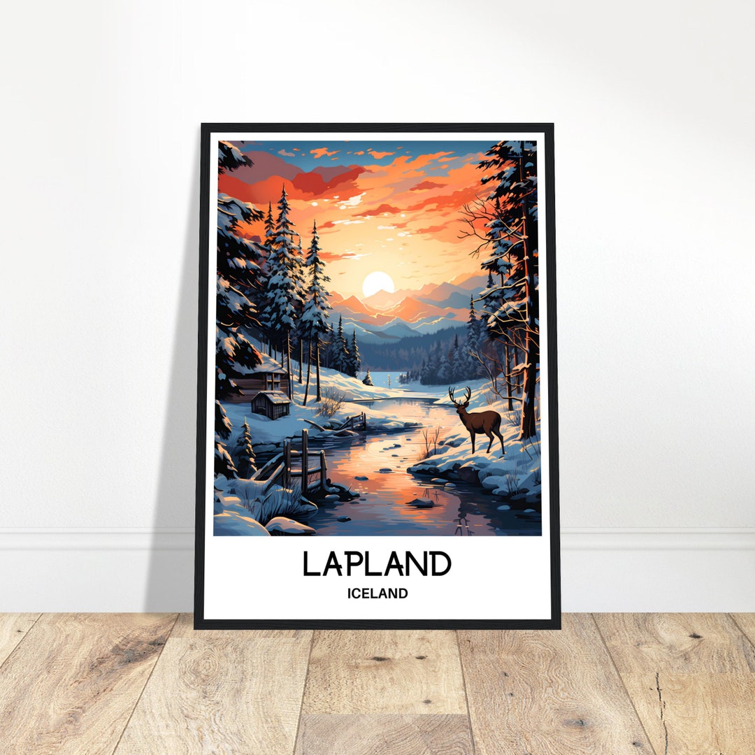 Lapland Travel Print Lapland Poster Finnish Art Print Finland Lover ...