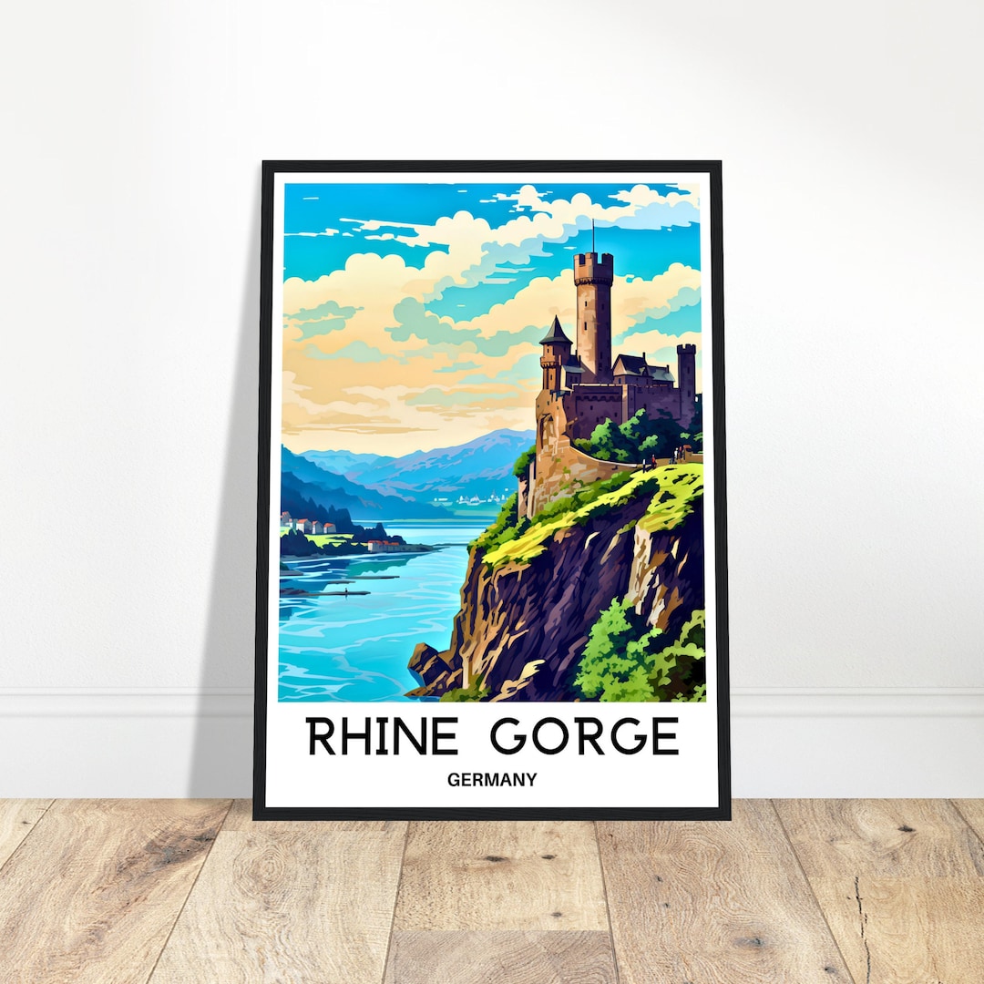 Rhine Gorge Travel Print Rhine Gorge Poster German Art Print Germany ...
