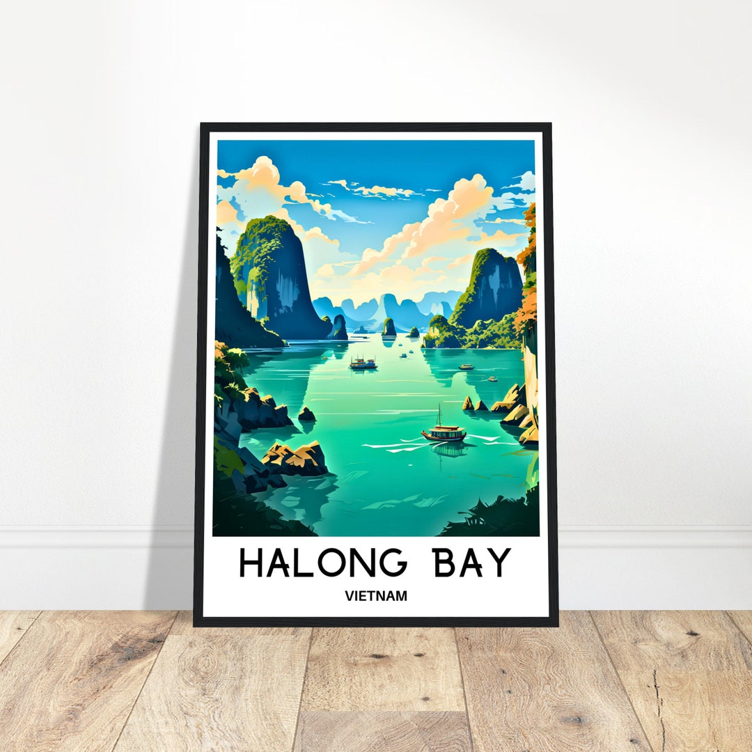 Halong Bay Travel Print Ha Long Bay Poster Vietnamese Art Print Vietnam ...