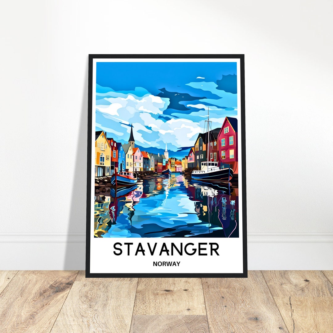 Stavanger Travel Print Stavanger City Poster Norwegian Art Print ...
