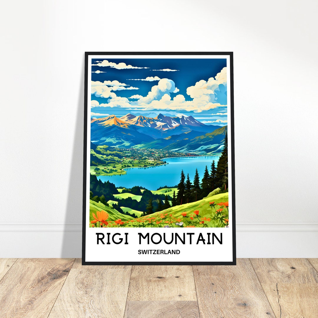 Rigi Mountain Travel Print Rigi Mountain Poster Swiss Art Print ...