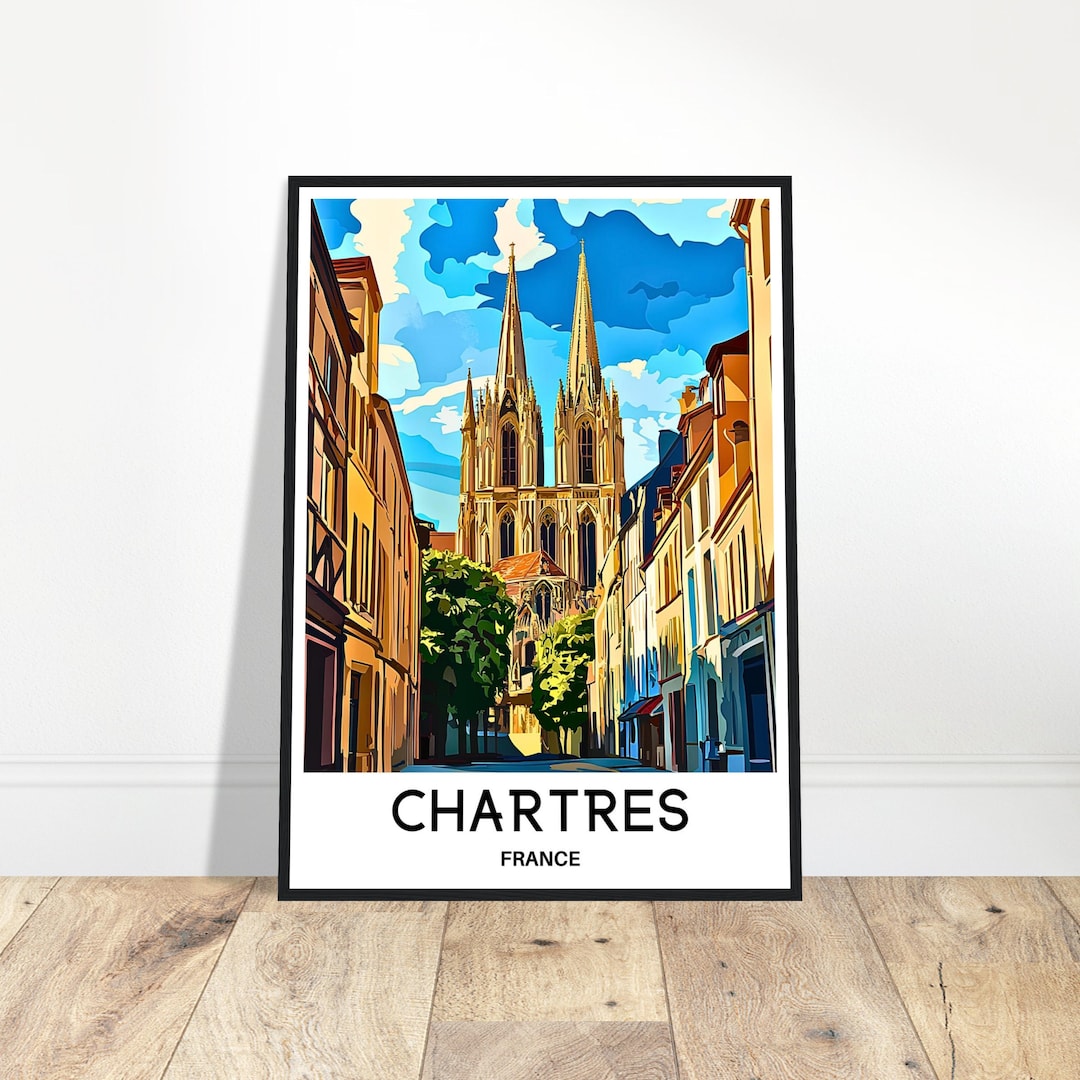 Chartres Travel Print Chartres Poster French Art Print France Lover ...