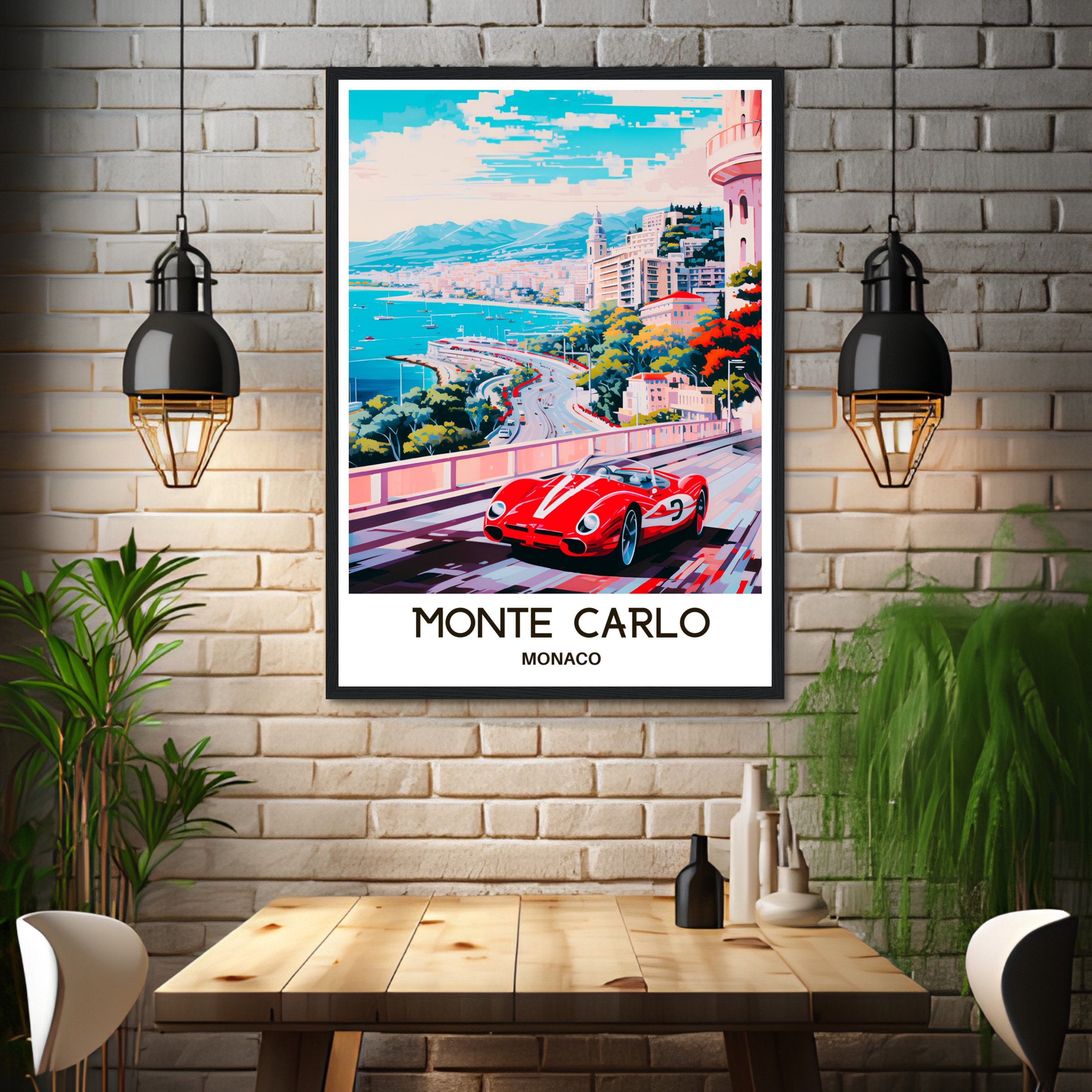 Monte Carlo Travel Print Monaco Poster French Riviera Art Print France ...