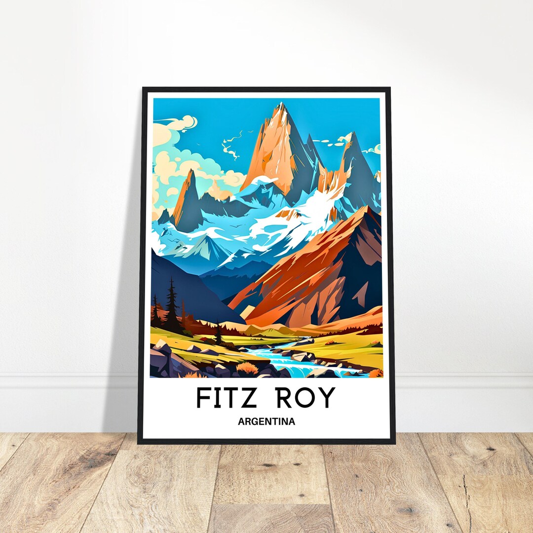 Mount Fitz Roy Travel Print Poster Argentinian Art Print Argentina ...