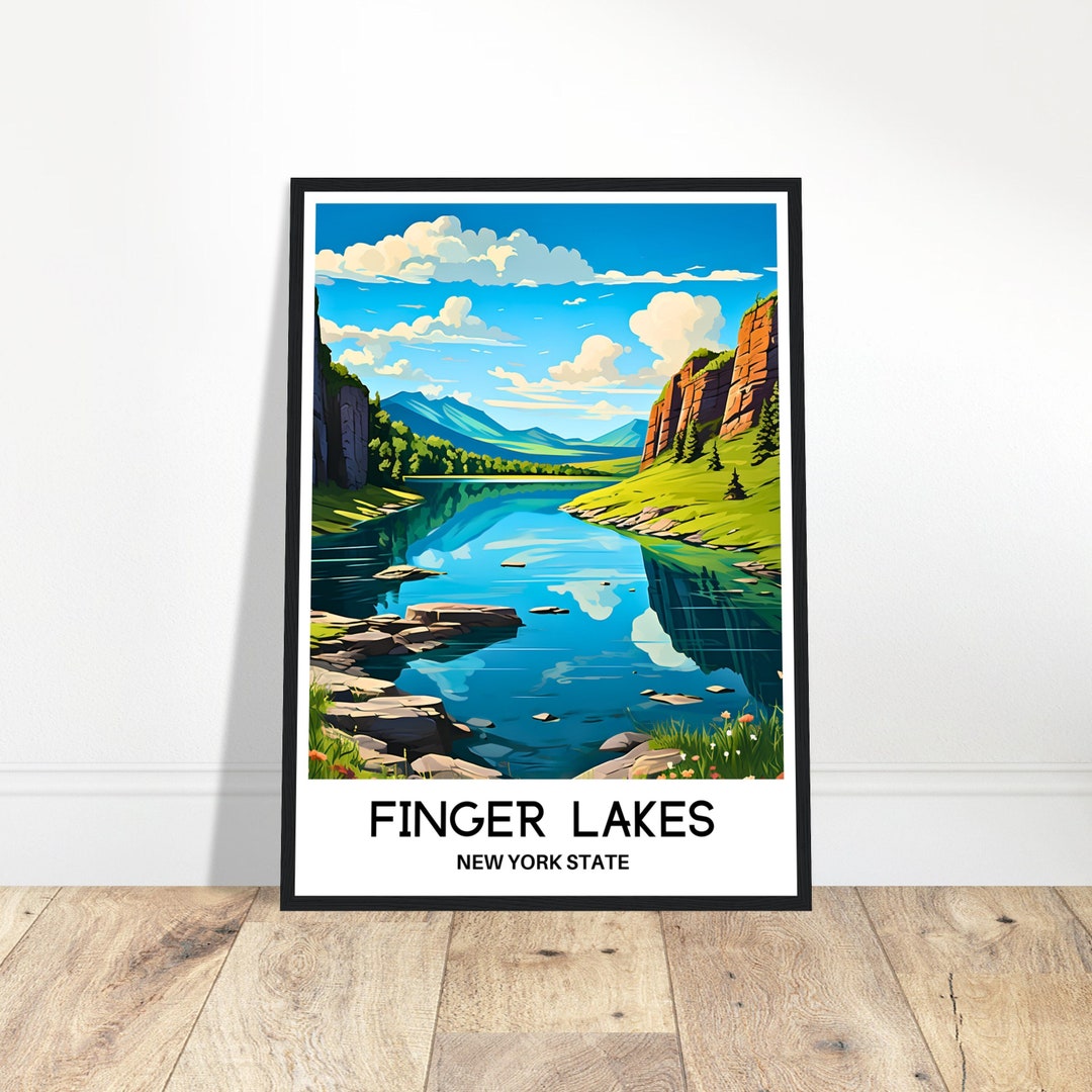 Finger Lakes Travel Print Finger Lakes Poster American Art Print New ...