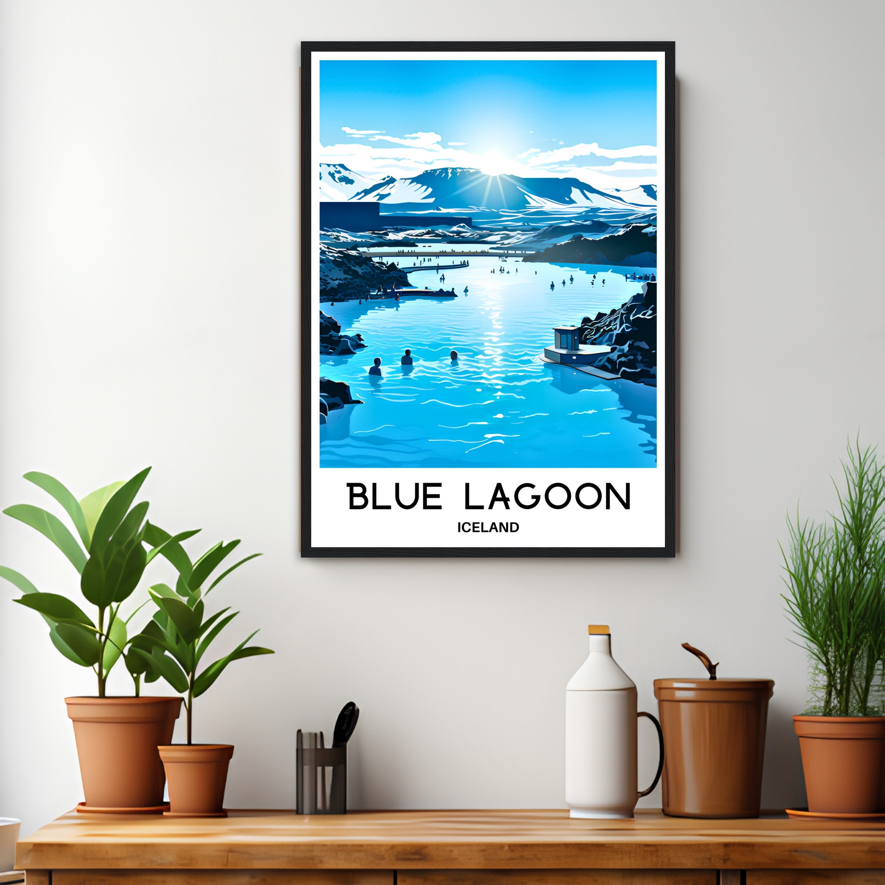 Blue Lagoon Travel Poster Blue Lagoon Travel Print Blue Lagoon Art ...