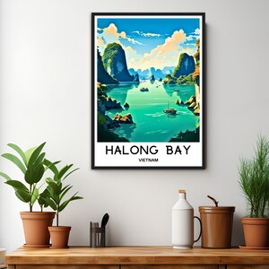 Halong Bay Travel Print Ha Long Bay Poster Vietnamese Art Print Vietnam ...