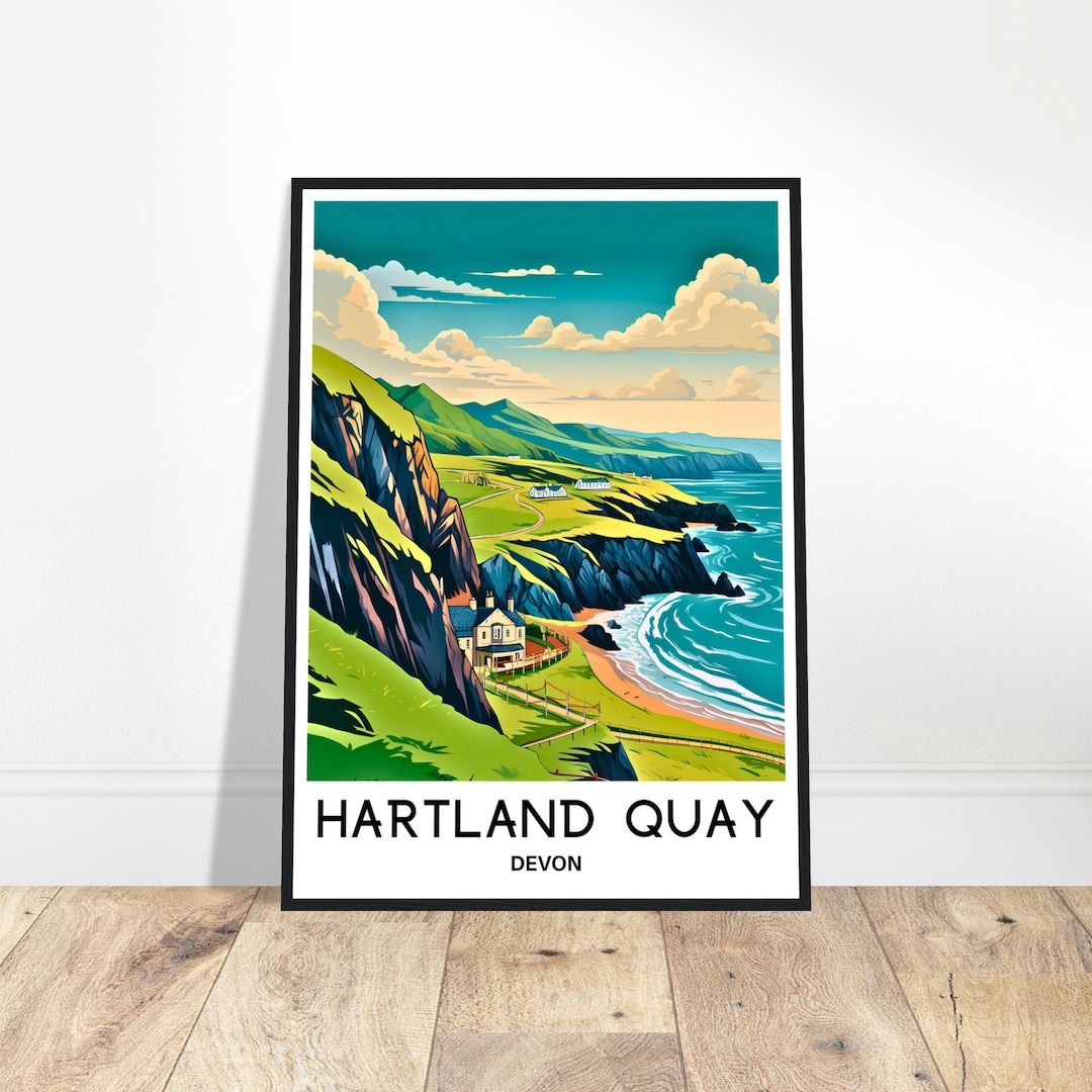 Hartland Quay Travel Print Hartland Quay Poster English Art Print ...