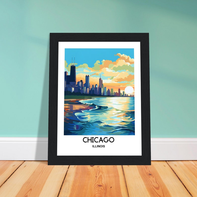 Chicago Travel Poster Chicago Travel Print Chicago Art Print Chicago ...