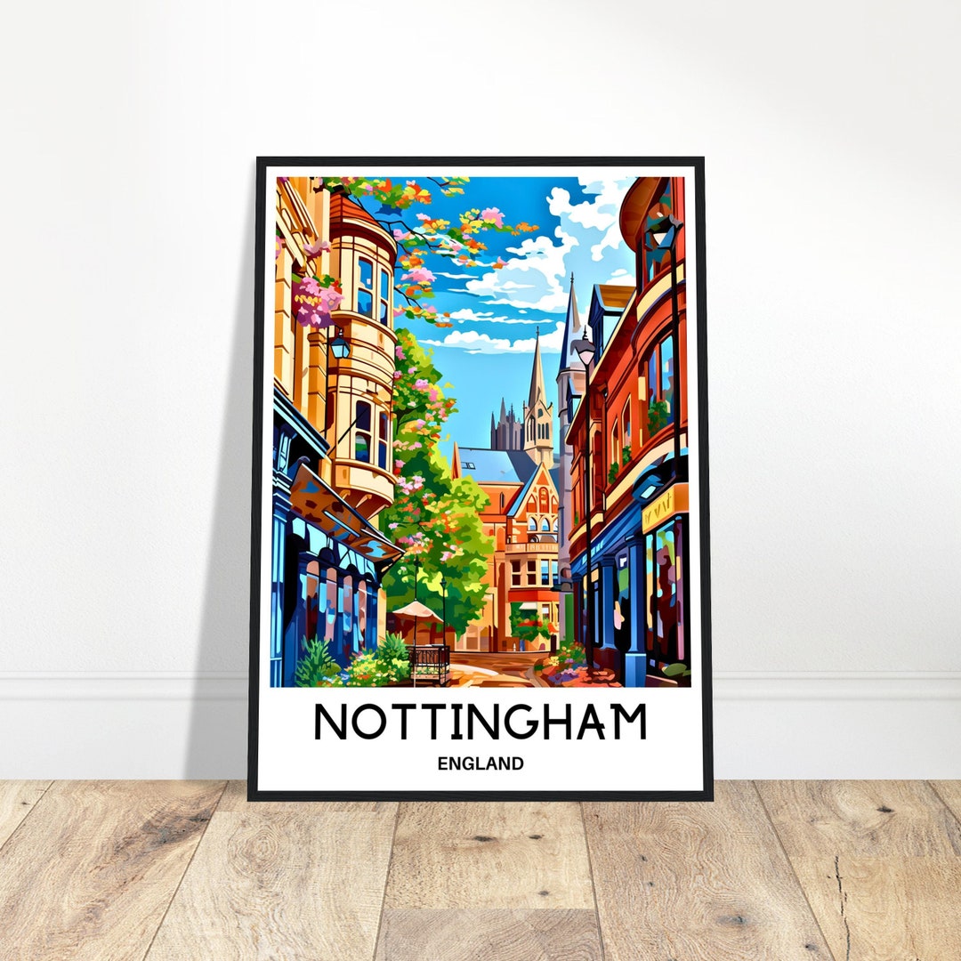 Nottingham Travel Print Nottingham Poster English Art Print England ...