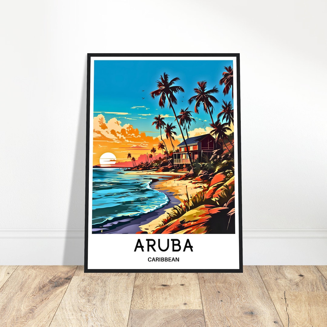 Aruba Travel Print Aruba Poster Caribbean Art Print Caribbean Lover ...