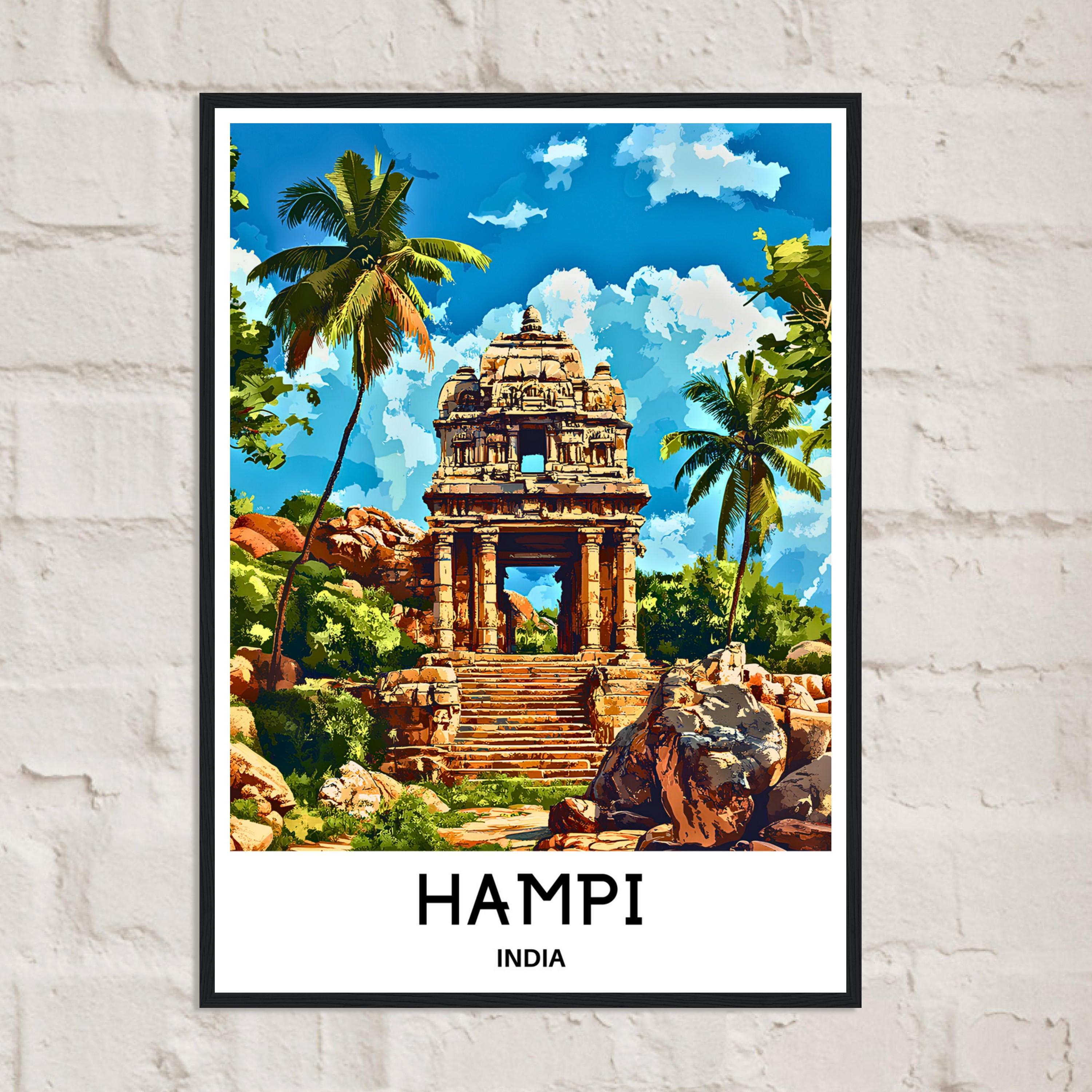 Hampi Travel Print Hampe Poster Indian Art Print India Lover Gift Wall ...