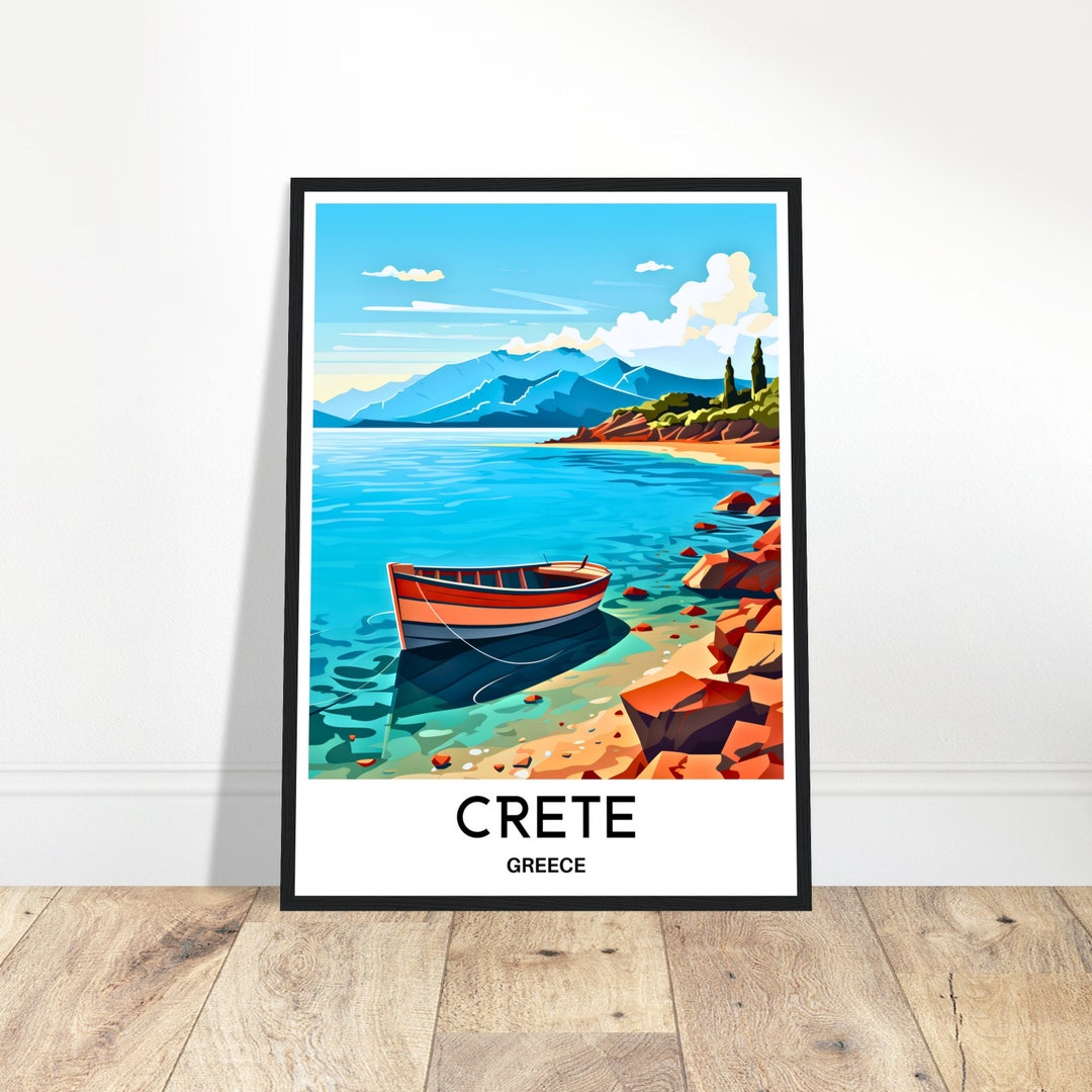 Crete Travel Print Crete Poster Greek Art Print Greece Lover Gift Wall ...
