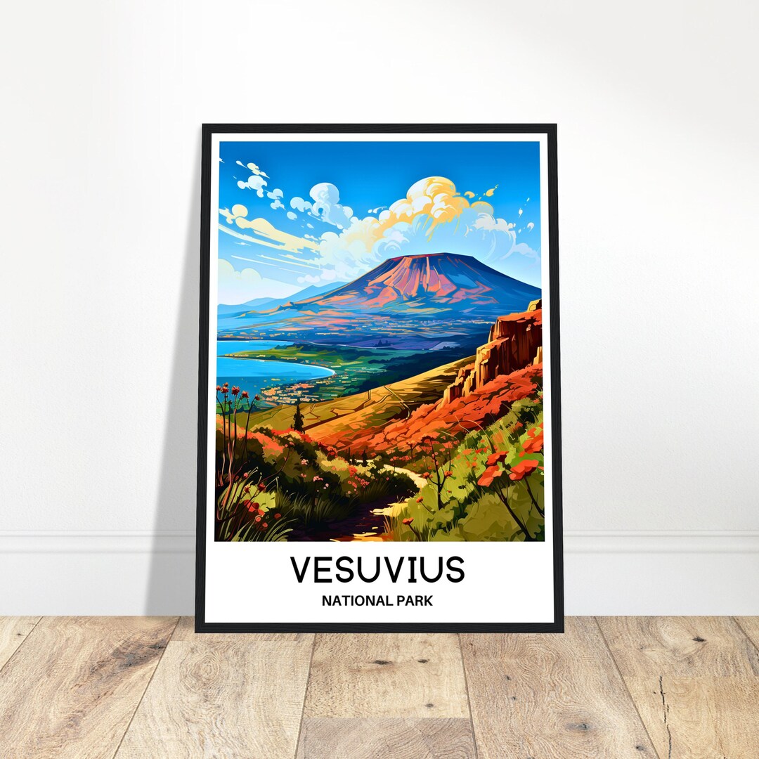 Vesuvius National Park Travel Print Vesuvius Poster Italian Art Print ...