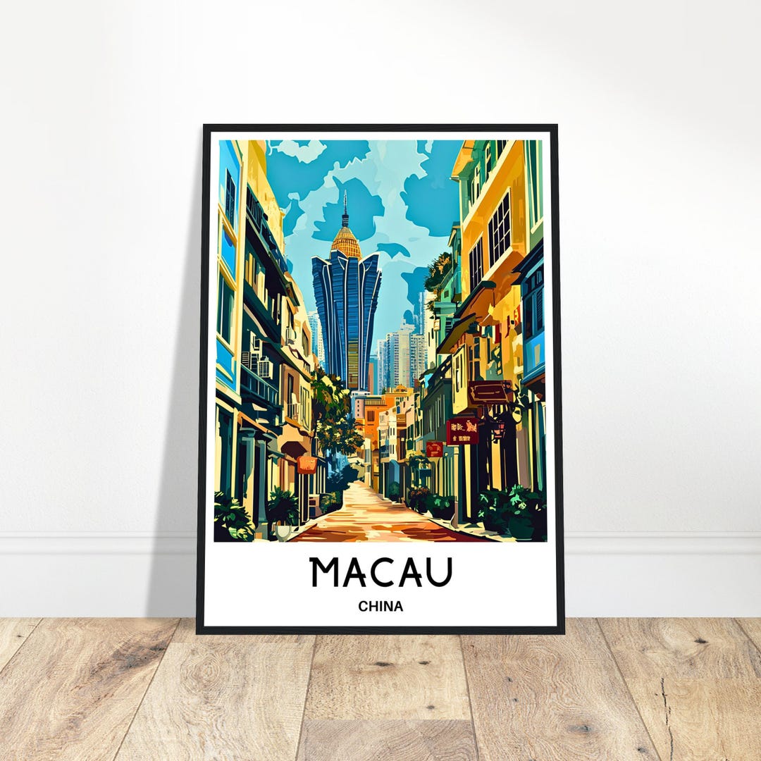 Macau Travel Print Macau Poster Chinese Art Print China Lover Gift Wall ...