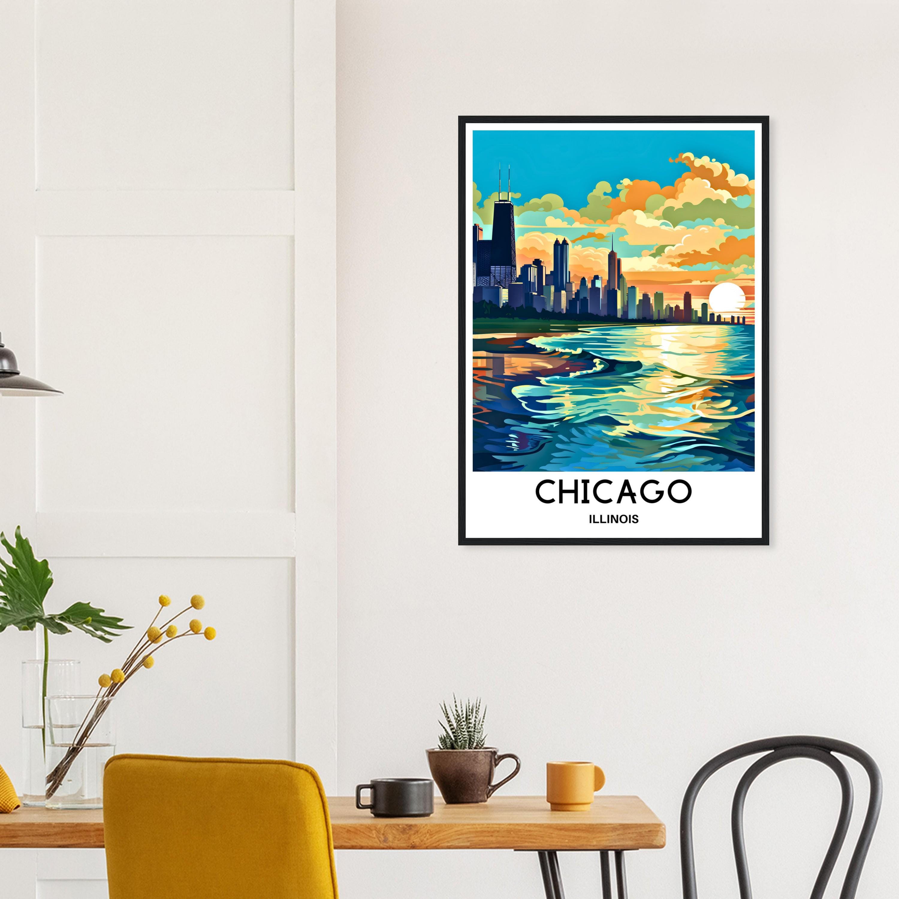 Chicago Travel Poster Chicago Travel Print Chicago Art Print Chicago ...