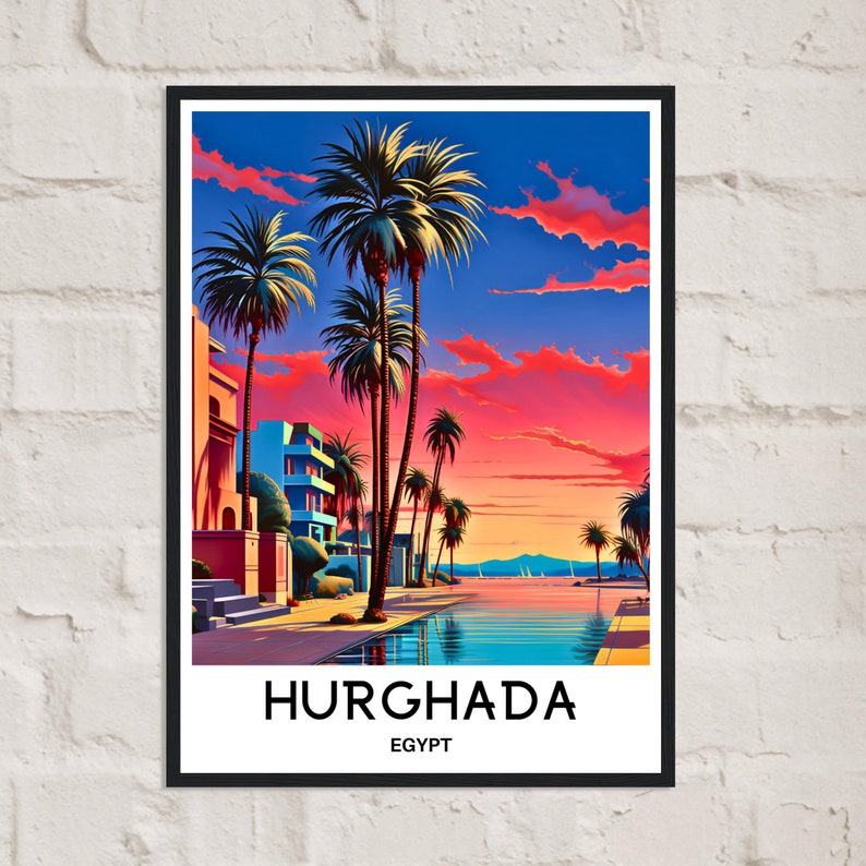 Hurghada Travel Print Hurghada Poster Ägyptischer Kunstdruck Ägypten ...