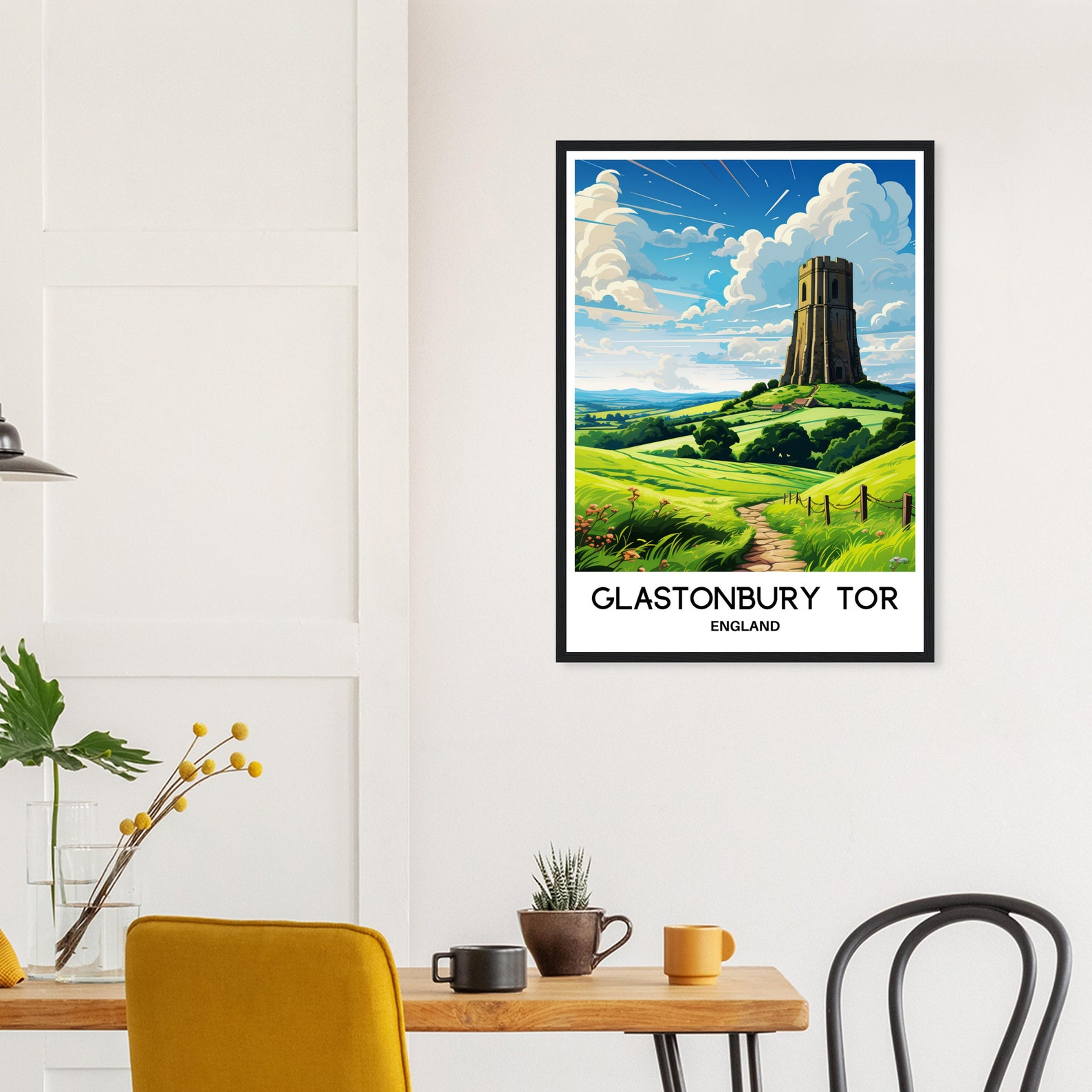 Glastonbury Tor Reise-Druck Glastonbury Tor Poster Englisch Kunstdruck ...