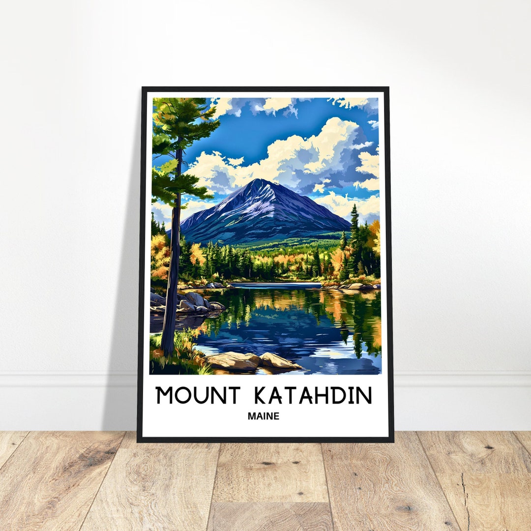Mount Katahdin Travel Print Mount Katahdin Poster American Art Print ...