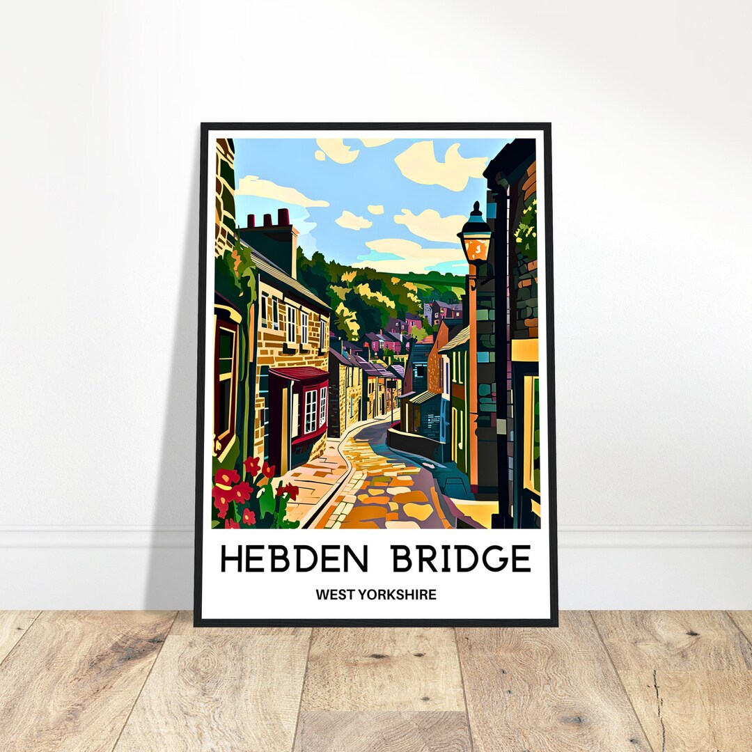 Hebden Bridge Travel Print Poster English Art Print England Lover Gift ...