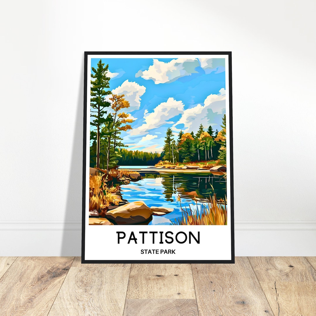 Pattison State Park Travel Print Poster American Art Print Wisconsin ...