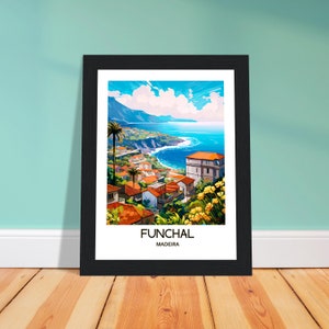 Funchal Travel Print Madeira Poster Portuguese Art Print Portugal Lover ...