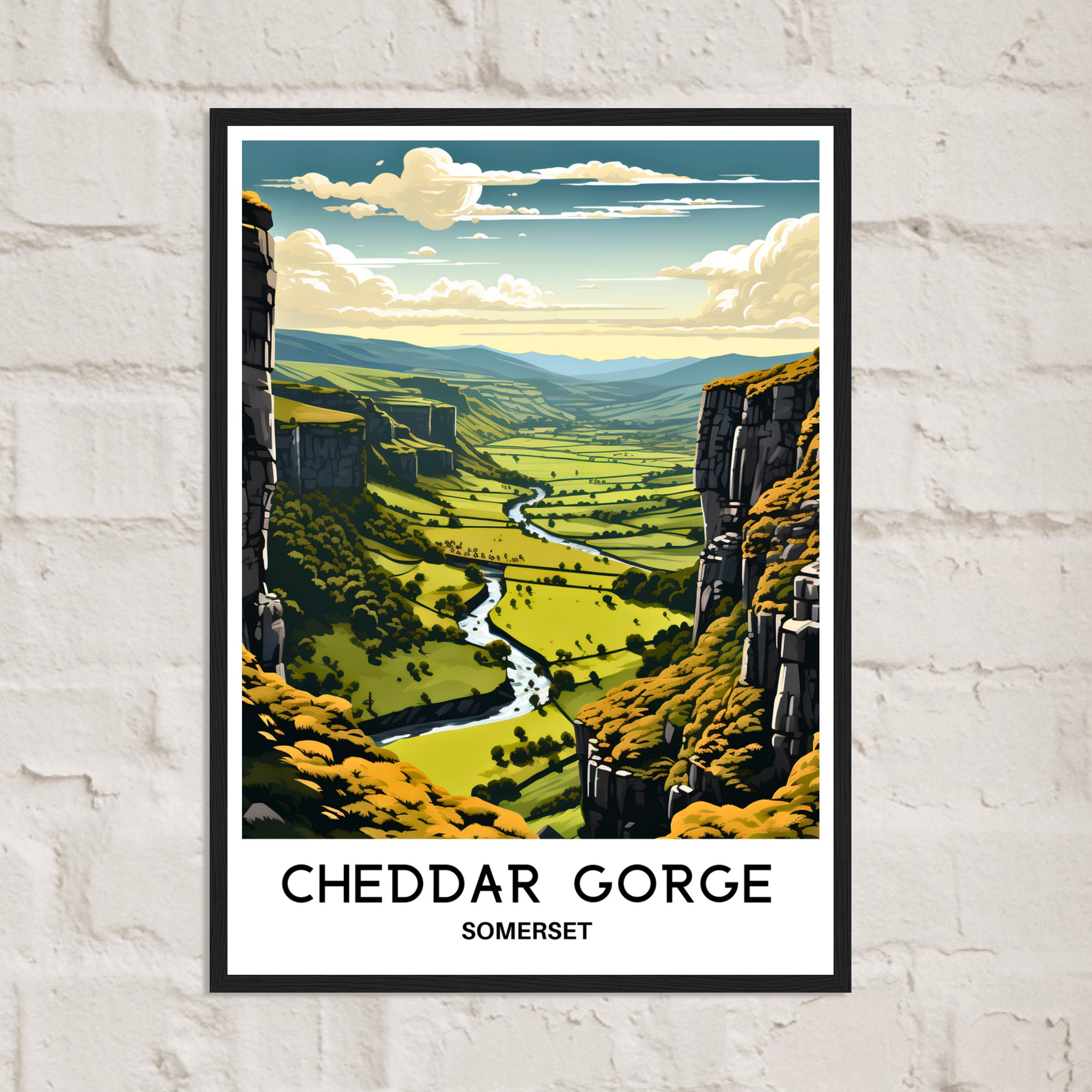 Cheddar Gorge Travel Print Cheddar Gorge Poster English Art Print ...