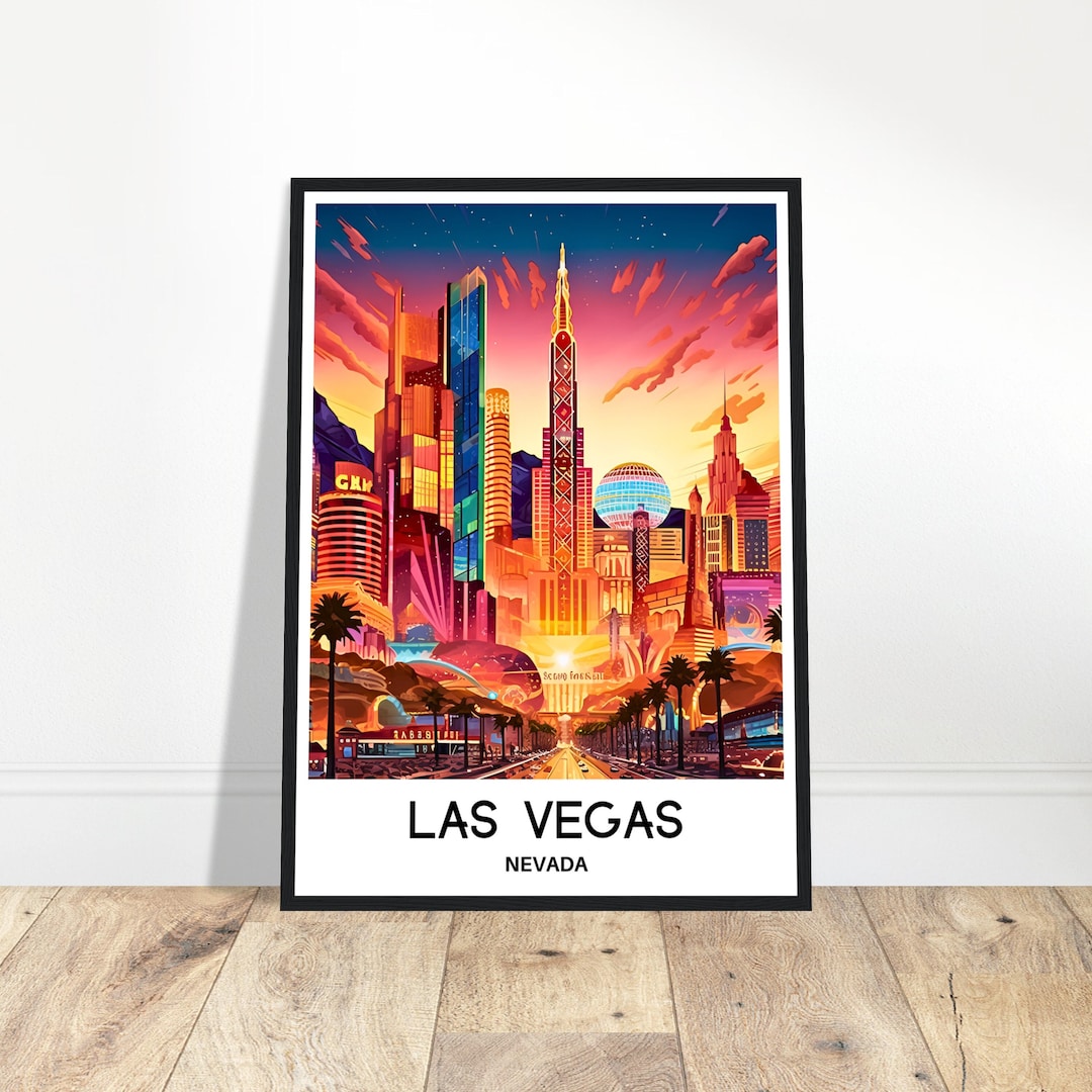 Las Vegas Reise-Plakat Las Vegas Reise-Druck Las Vegas Kunstdruck Las ...