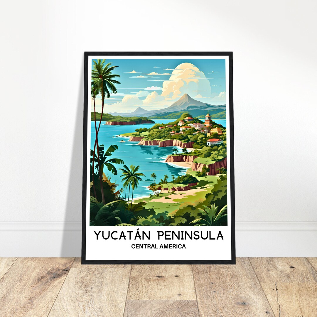 Yucatan Peninsula Travel Print Yucatan Peninsula Poster Central America ...