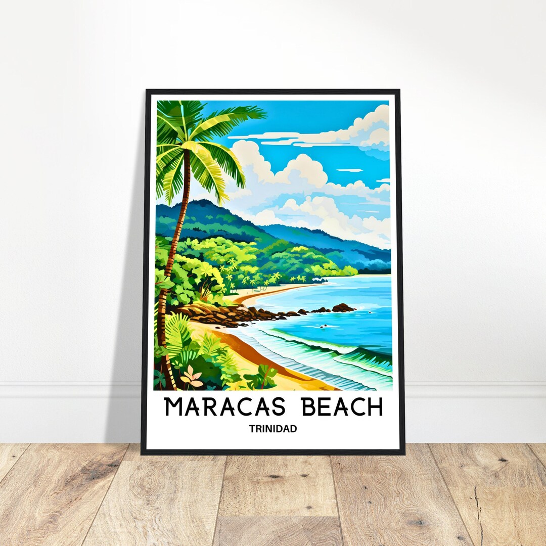 Maracas Bay Travel Print Maracas Bay Poster Caribbean Art Print ...