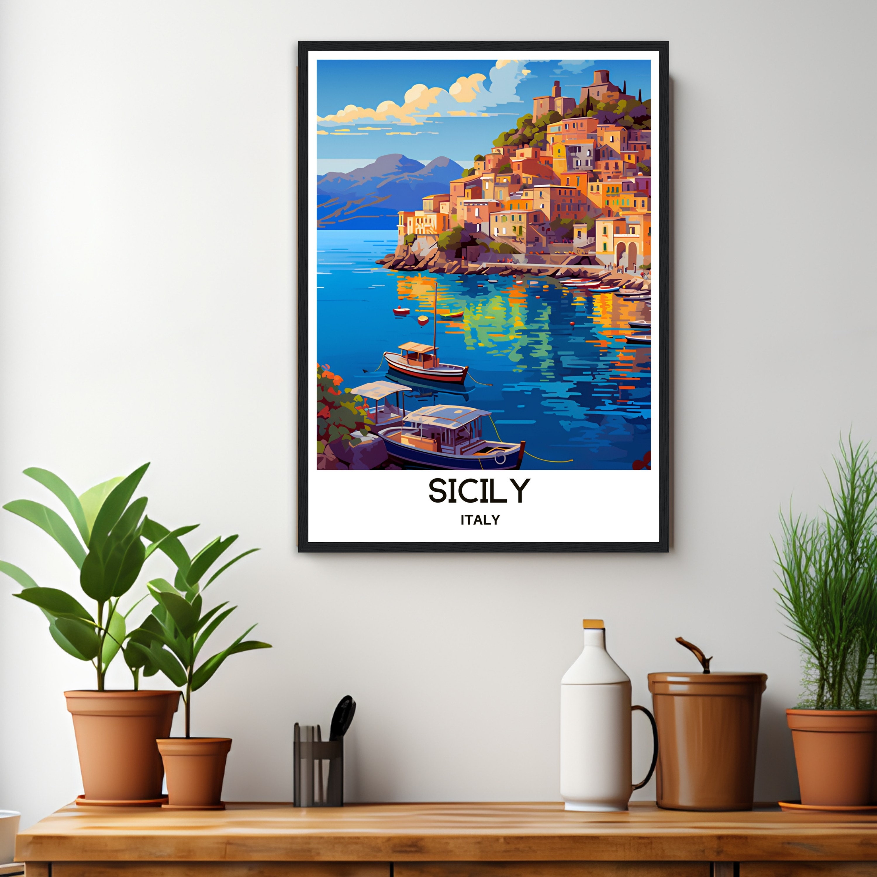 Sicily Travel Poster Sicily Travel Print Sicily Italy Travel Print ...