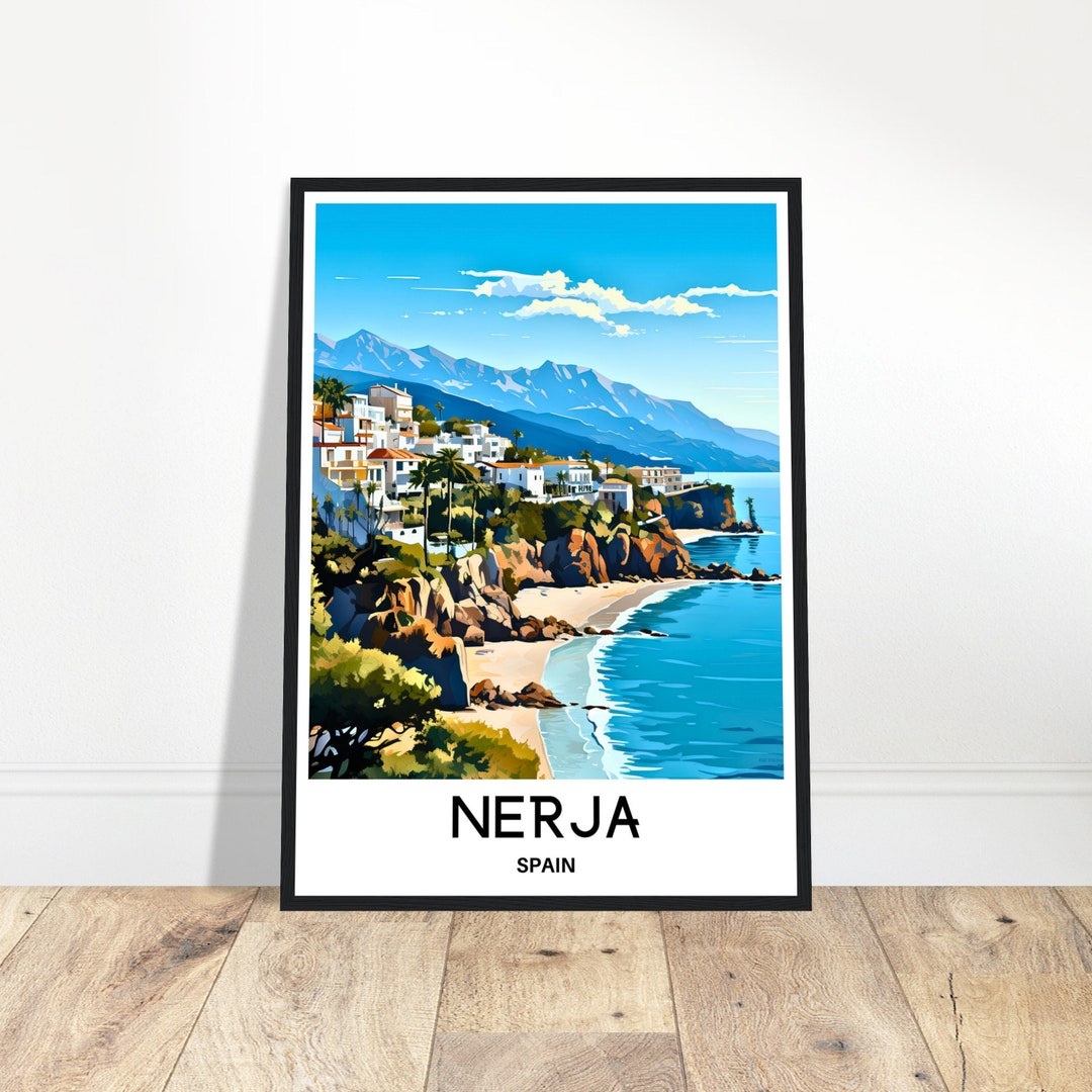 Nerja Travel Print Nerja Poster Spanish Art Print Spain Lover Gift Wall ...