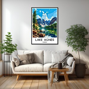 Lake Agnes Travel Print Lake Agnes Poster Canadian Art Print Canada ...