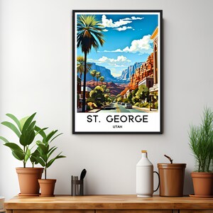St. George Travel Print St. George Poster American Art Print Utah Lover ...
