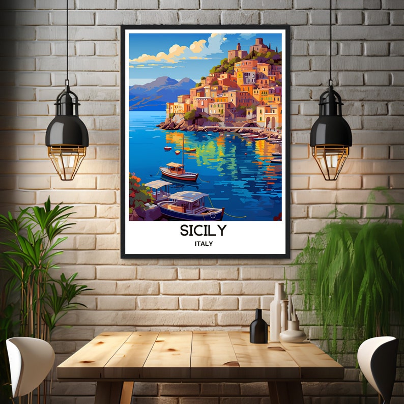 Sicily Travel Poster Sicily Travel Print Sicily Italy Travel Print ...